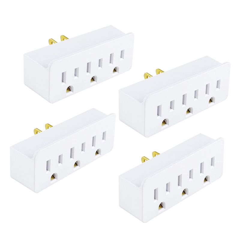 3 Outlet Adapter Extender, 3 Way Grounded Plug Splitter, 1 to 3 Plug ...