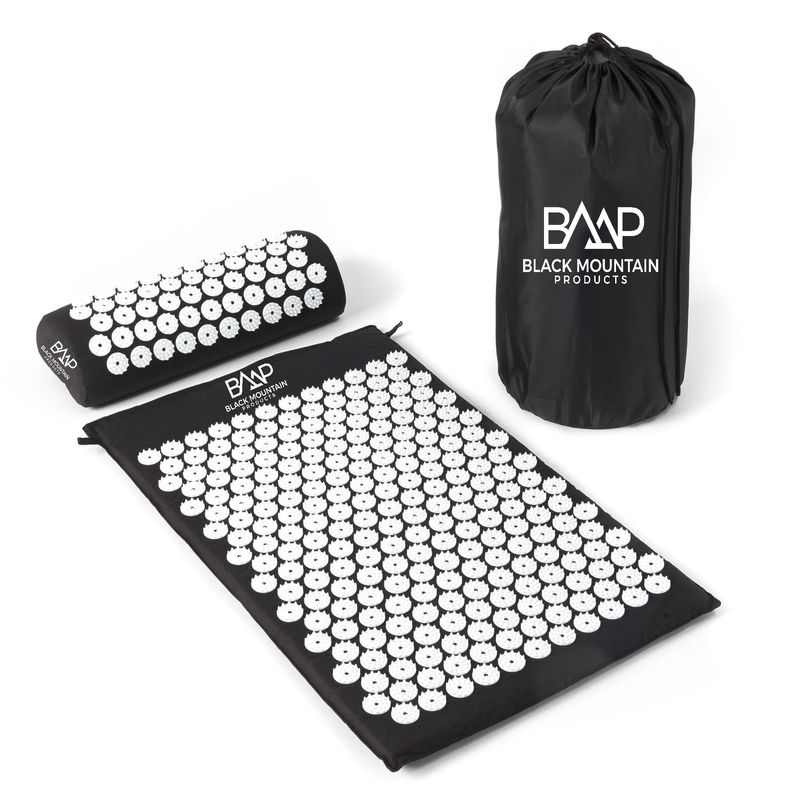 Black Mountain Products Acupressure Mat with Pillow & Carrying Bag - Acupressure Mat for Trigger ...