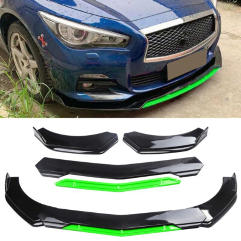 For Infiniti Q50 Q60 G37 Black+ Green Front Bumper Lip Spoiler Splitter ...