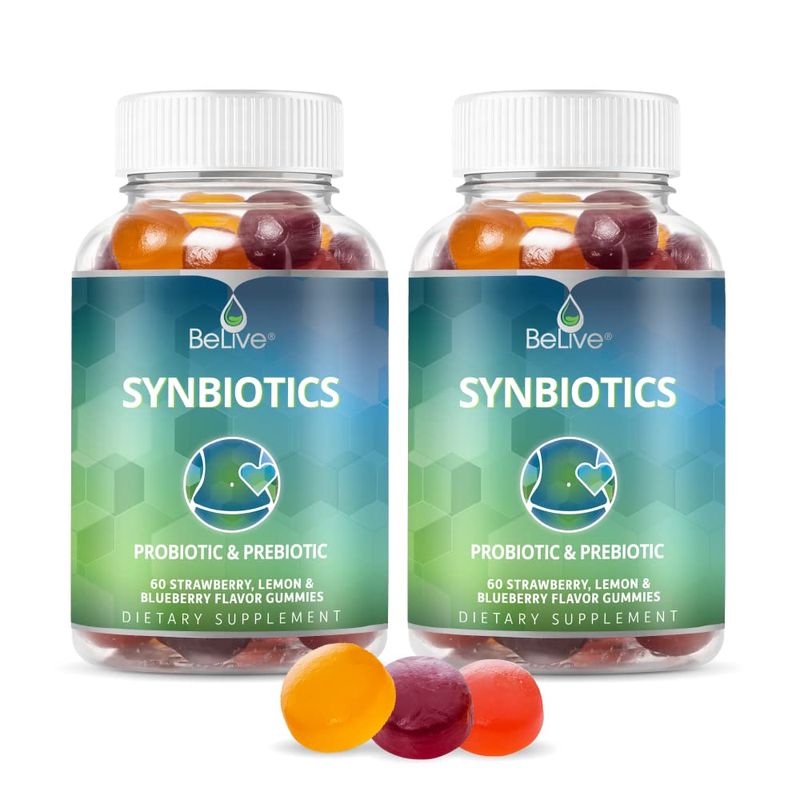BeLive Synbiotics - Probiotic & Prebiotic Fiber Gummies – High Strength ...