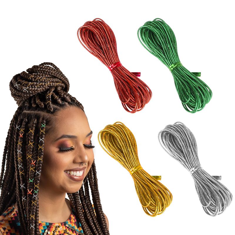 4 Pieces 5M Hair Strings for Braids Hair Accessory String, Hair Wrap ...