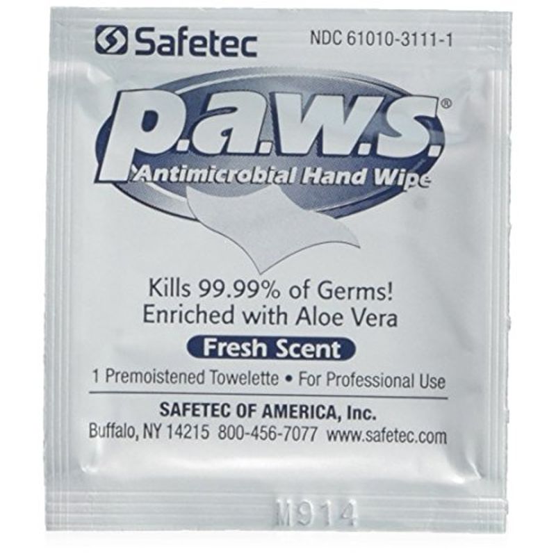 Paws Antimicrobial Disinfectant Hand Wipe 100/box by Safetec - Online ...