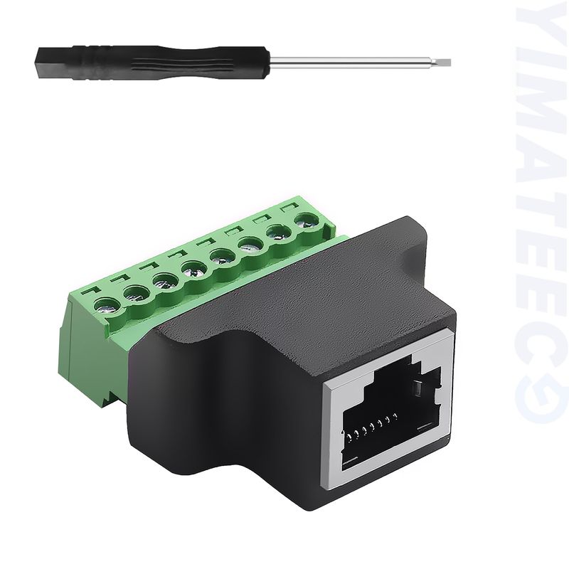 YIMATEECO RJ45 Schraubklemmenadapter, RJ45 Buchse auf Terminal Block 8 ...