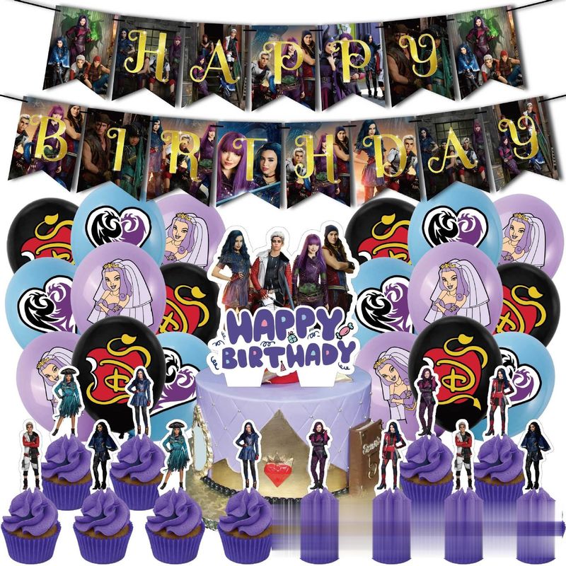 Descendants Birthday Decoration, Party Set, Characters, Movies, Popular ...