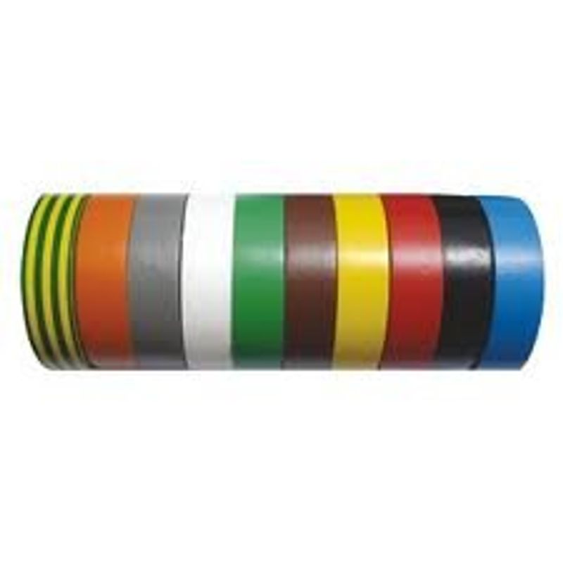10 PVC Insulating Tapes - Multi-Purpose Adhesive - 10 m x 15 mm ...