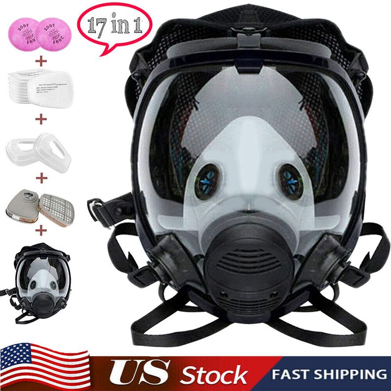 17 in1 Full Face Gas Mask Facepiece Filter Respirator Painting For 6800 ...