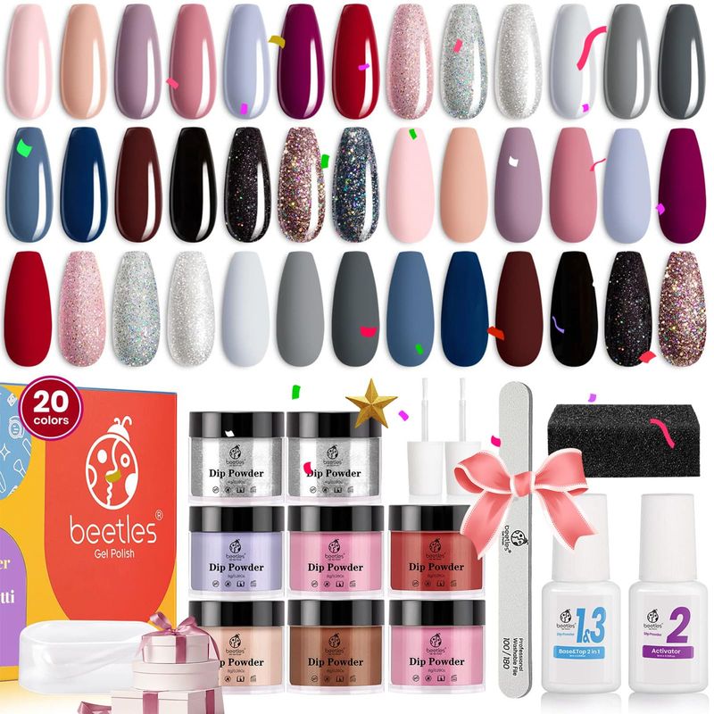 Beetles 27Pcs Dip Powder Nail Kit Starter, 20 Colors Modern Muse ...
