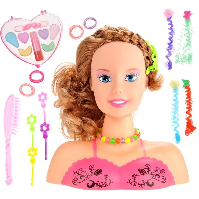 PowerTRC Makeup Doll Head for Hair Styling Kids Toy Kit - Washable ...