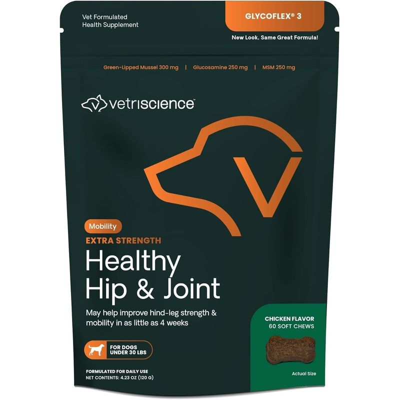 VETRISCIENCE Glycoflex 3 Maximum Strength Hip & Joint Support for Small ...