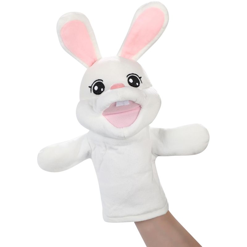 ColorfylCoco Puppet Doll Rabbit (White) Move Mouth Hand Puppet Animal ...