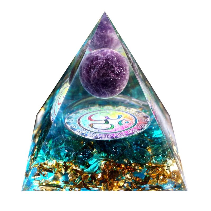 Besorgone Orgonite Pyramid for Positive Energy Amethyst Sphere Chakra ...