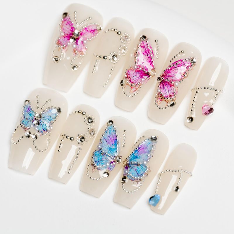 Sun&Beam Nails Handmade Nail Tip, Medium, Long, Ballerina, Coffin False ...