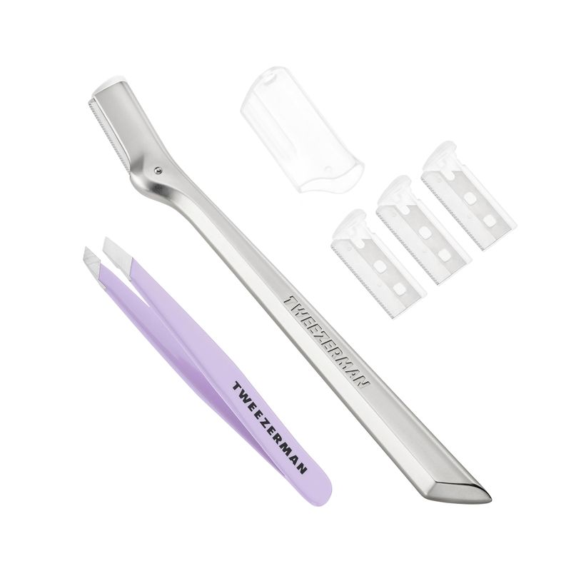 Tweezerman Exclusive Eyebrow Razor & Lavender Mini Slant Tweezer Set ...