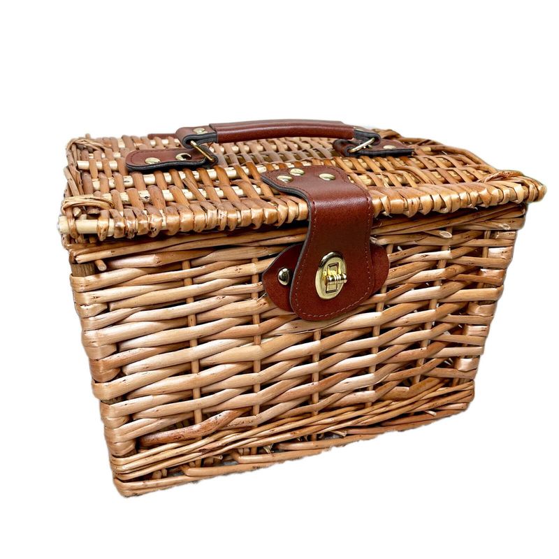 Light Steamed Chest Hamper Woven Wicker Lidded Storage Picnic Basket ...