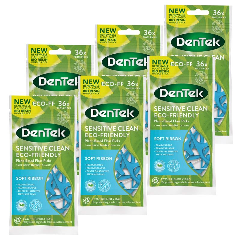 DenTek Eco-Friendly Sensitive Floss Picks x 216 with Soft Ribbon and ...