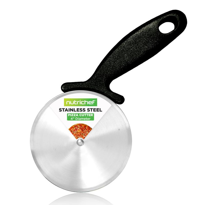 Nutrichef Pizza Cutter, Stainless Steel Pizza Knife Slicer- Premium ...