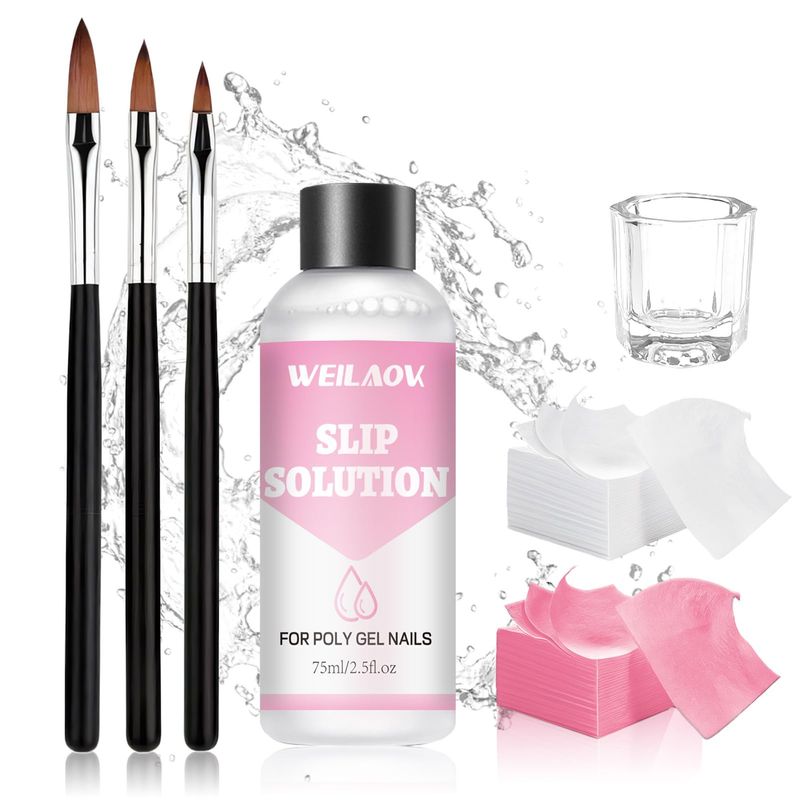 WEILAOK Slip Solution Kit, 75ML Slip Solution for Polygel Nails ...