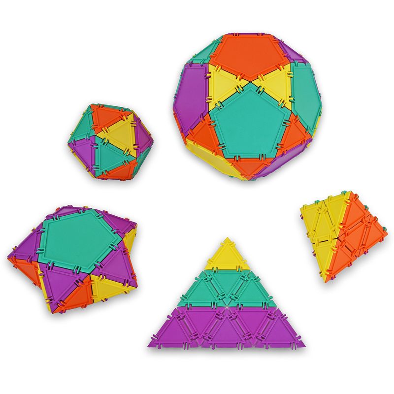 Geometiles 3D Building Set for Learning Math, Includes Many Online Activities, 32-pc, Made in ...