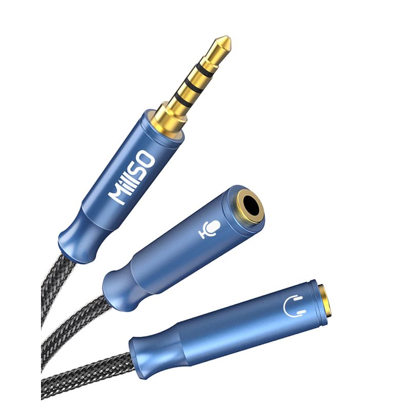 MillSO Audio Conversion Cable (3 Female x 2 to 4 Poles), Earphone ...