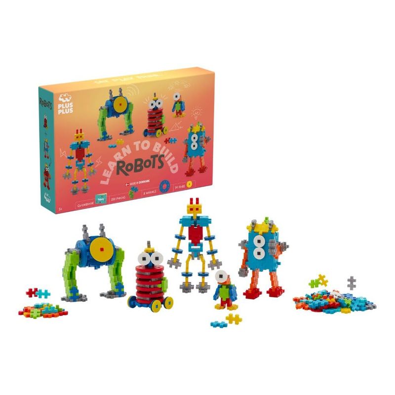 PLUS PLUS Building Blocks Toy - Learn to Build Robot Toy, 250 pcs with ...