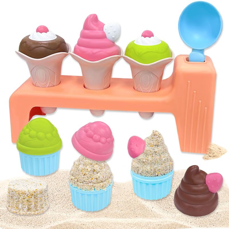 VBACALA Sand Play Toy Sandbox Set, Scoop, Ice Cream, Soft Cream, Cake ...