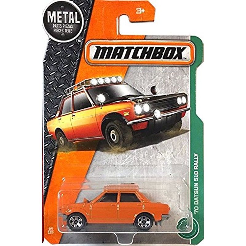 Matchbox 2017 MBX Explorers '70 Datsun 510 Rally 94/125, Orange - EveryMarket