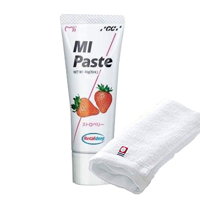 Imabari Towel Included, GC MI Paste, Strawberry, 1.4 oz (40 g) x 1 ...