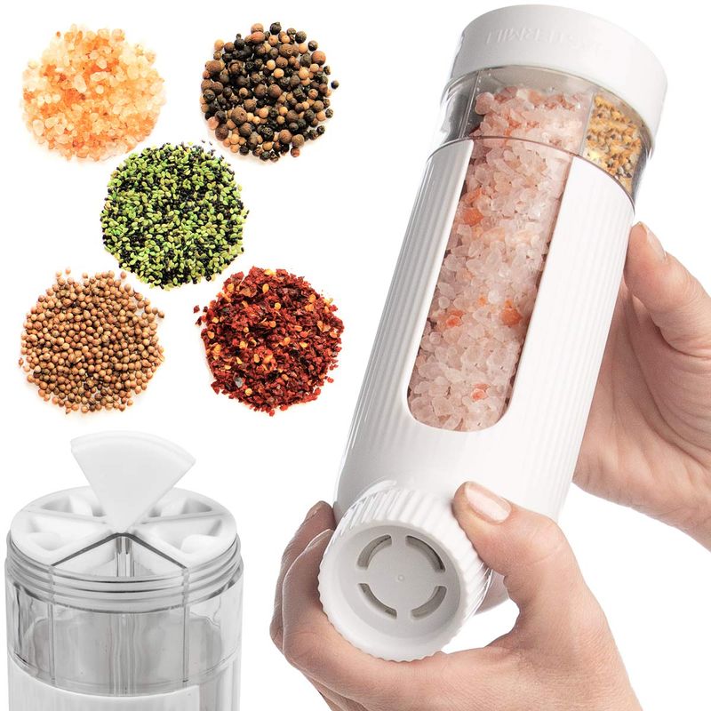 MasterMill 5-in-1 Multi Section Spice Mill, Salt and Pepper Mill ...