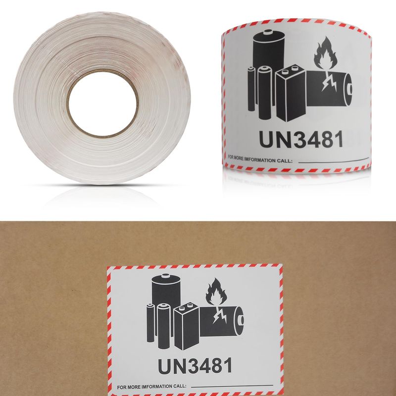 1 x Roll UN3481 Lithium Ion Battery Warning Sticker by HEALUA - 500 x ...