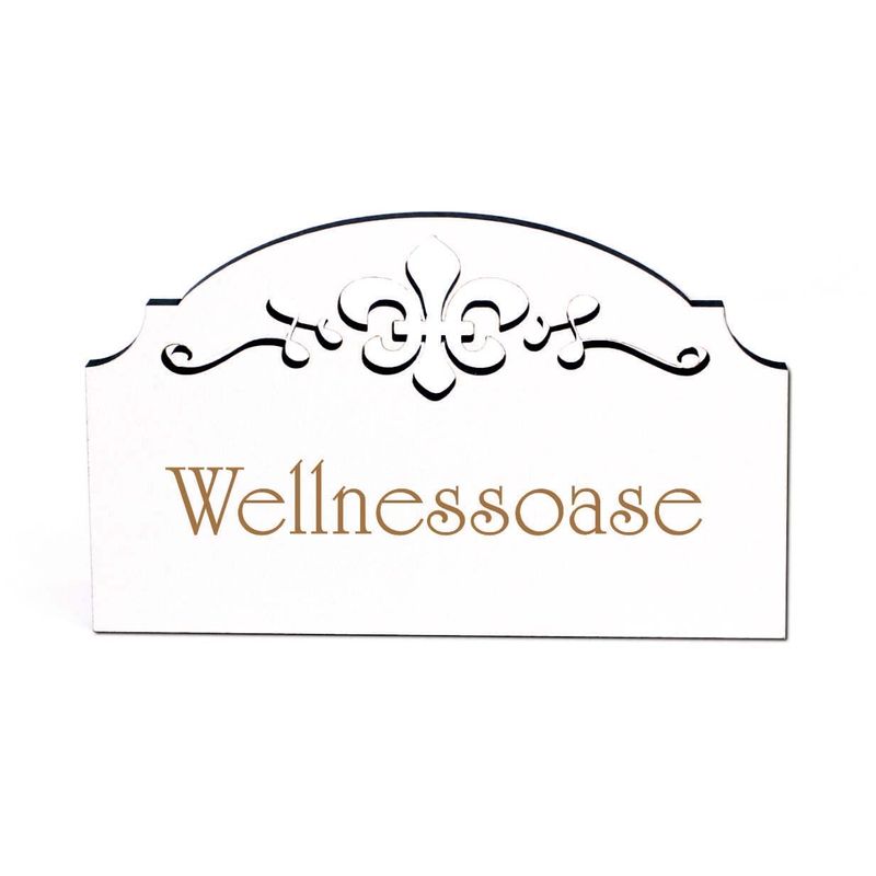 Wellnessoase Wellness Spa Door Sign Wood Engraved Ornaments Self ...