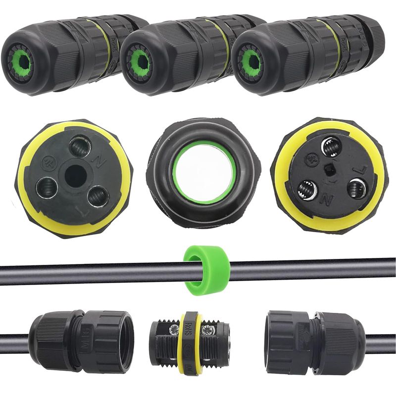 CTRICALVER 3 Pcs IP68 Waterproof Junction Box | M16 Outdoor Cable ...