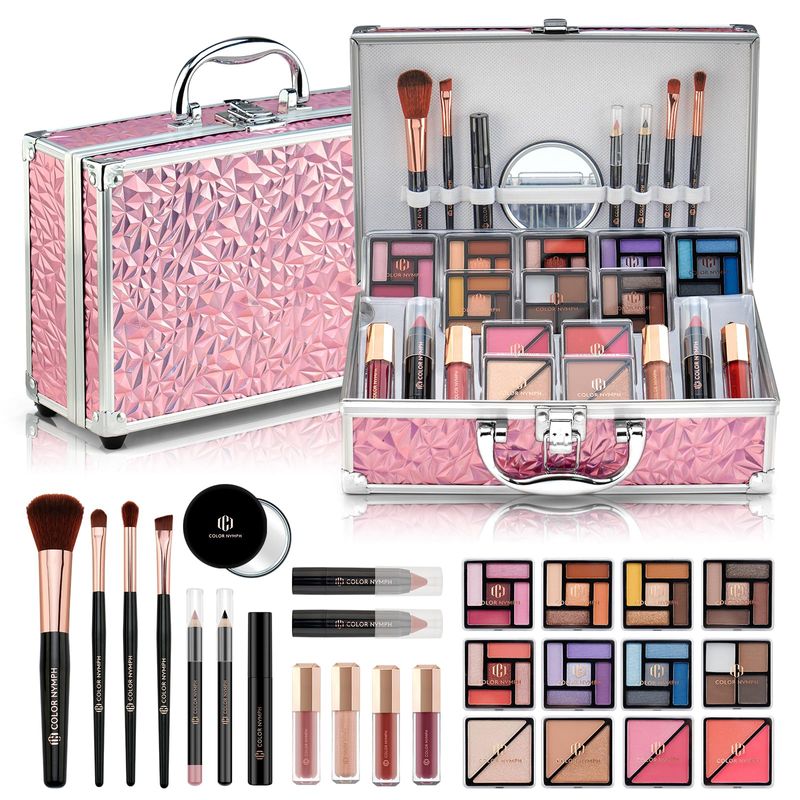 Color Nymph Starter Makeup Kit for Tweens Girls, Train Case for Women ...