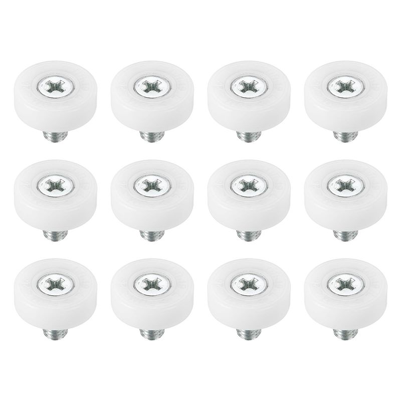 PATIKIL 19mm Drawer Rollers 12pcs Plastic Drawer Pulley Replacement ...