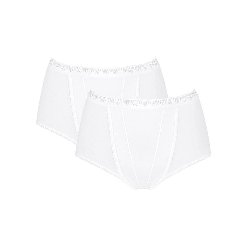 Sloggi Control Maxi 2 Pack High Rise Women's Briefs White Size 10 ...