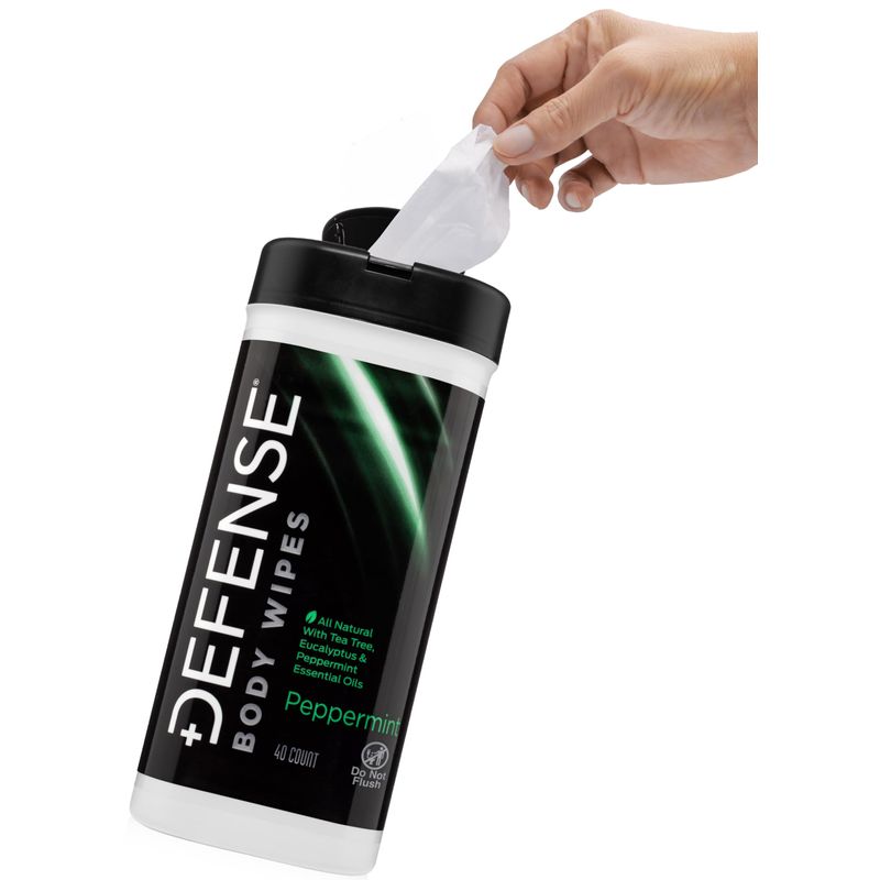 Defense Soap Peppermint Body Wipes 40 Count with All Natural Tea Tree ...