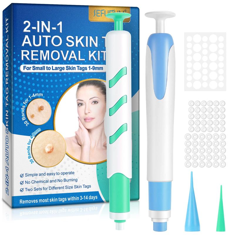Skin Tag Removal Kit with Pen 2-in-1 Skin Tag Remover for 1-9mm Skin ...