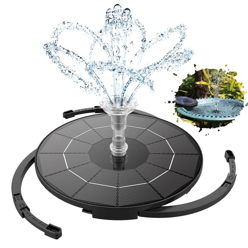 AISITIN Solar Fountain with 3.5 W DIY Removable Solar Panel, Solar Pond ...