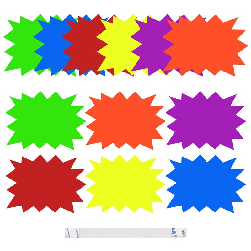 60Pcs Retail Price Labels Tags with Adhesive Strips, Burst Price Labels ...