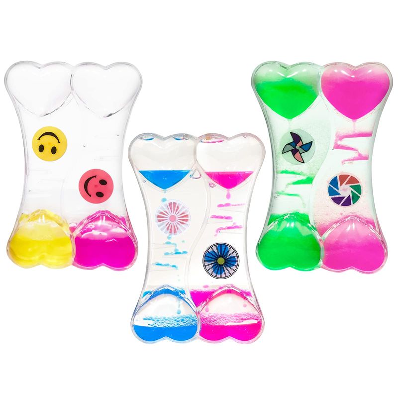 YANZHE Double Heart Shape Liquid Motion Bubbler for Kids and Adults ...