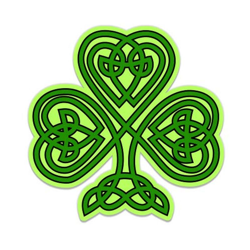 GT Graphics Celtic Shamrock Yellow and Green - 8" Vinyl Sticker - for ...
