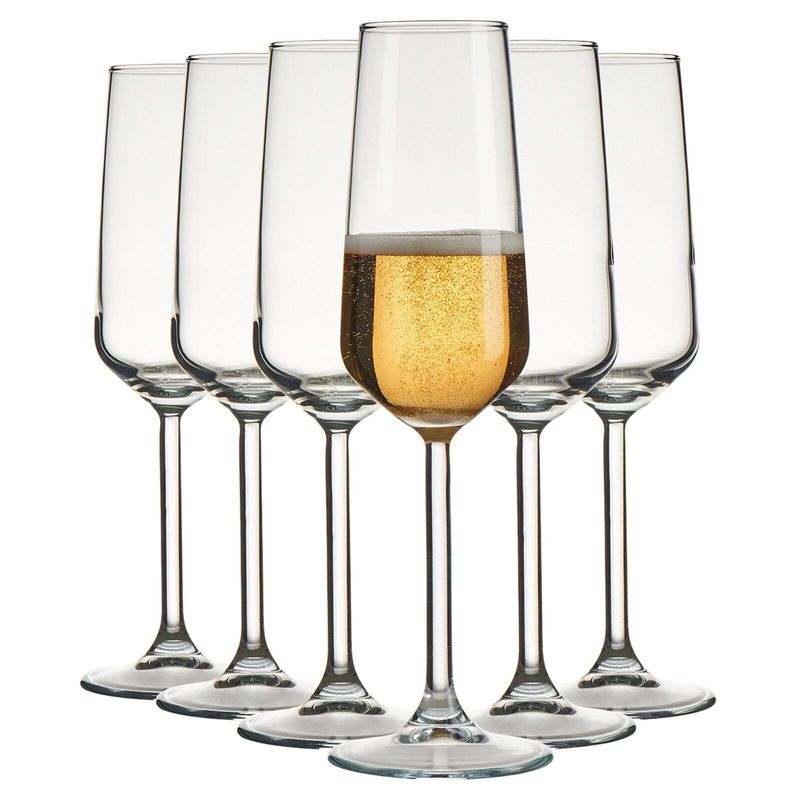 Queensway Home & Dining 195ml Clear Glass Champagne Prosecco Flutes ...