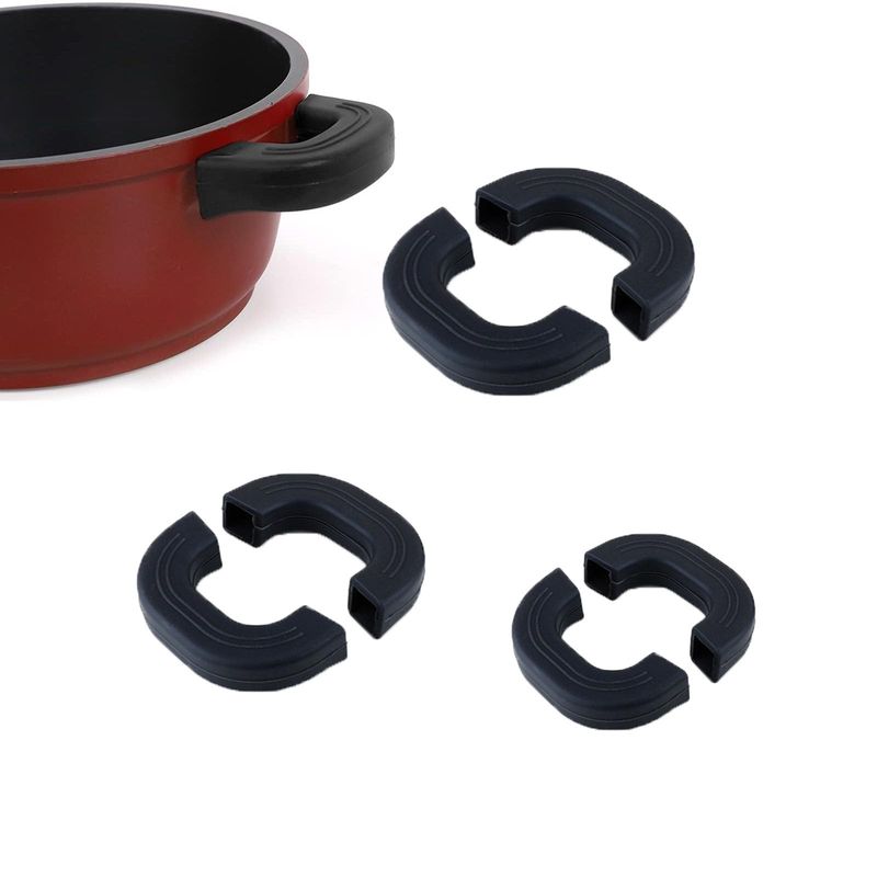 LMOGWL 6-Piece Silicone Pot Handles - Auxiliary & Ear Handles for Flat ...
