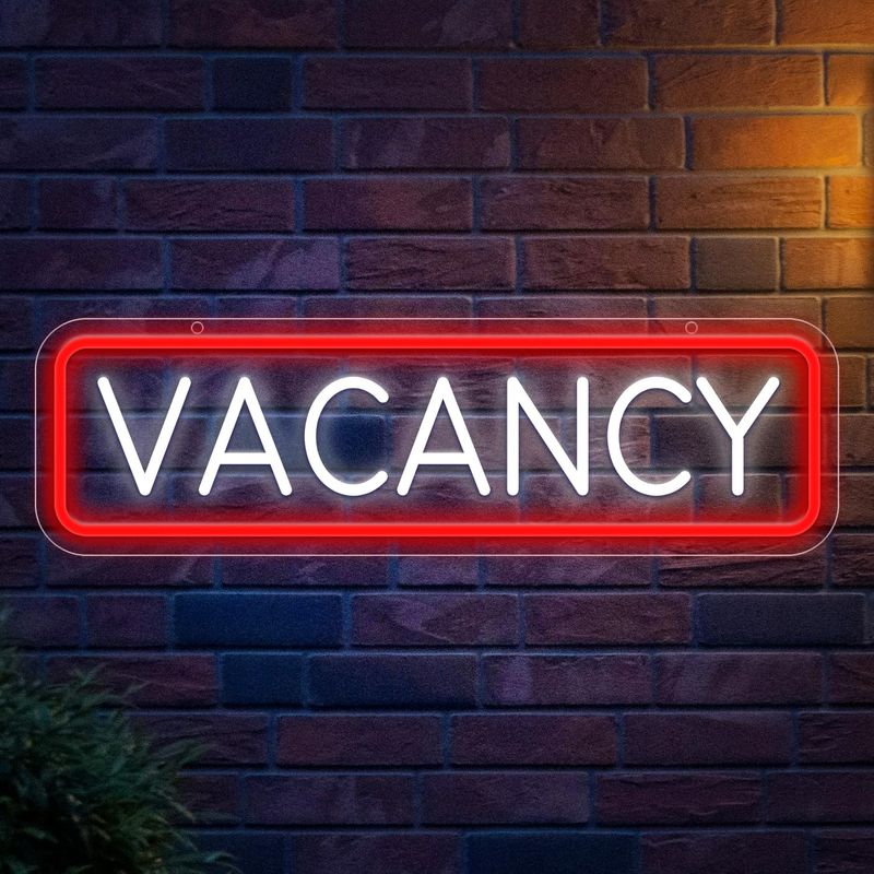 STOERNEON Vacancy Neon Sign, Neon Sign For Business Hotel Hostel Sign ...