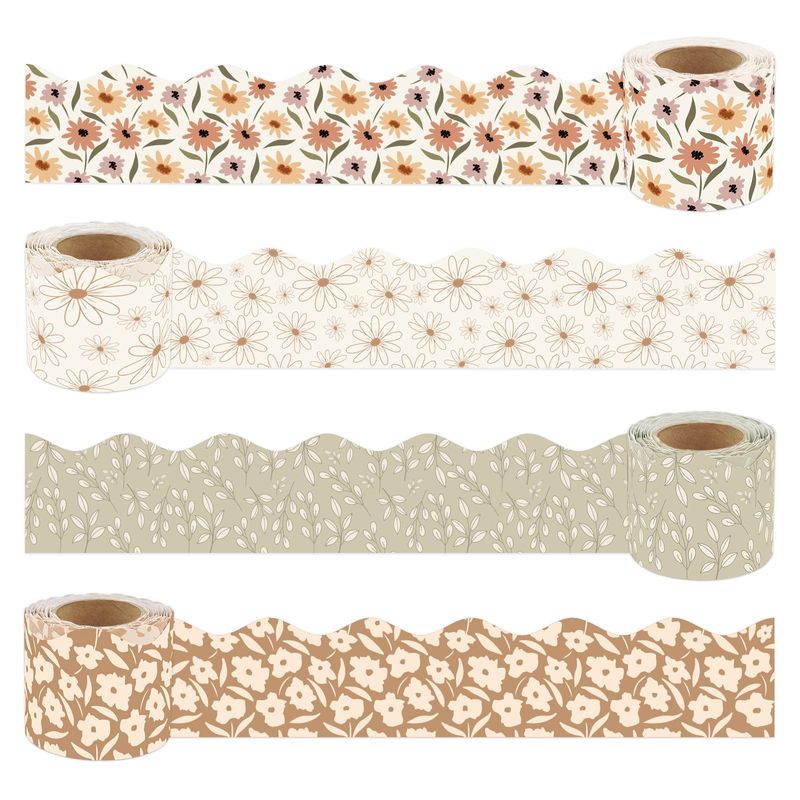 VABAMNA 144Ft Boho Bulletin Board Borders, Boho Classroom Decor Daisy ...