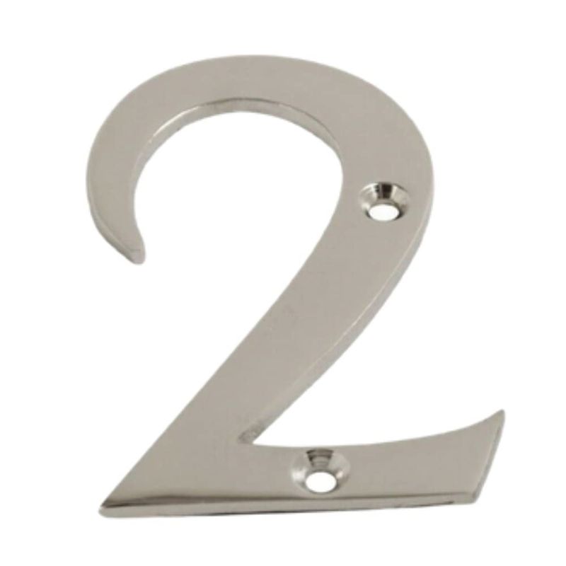 Chrome Door Numbers Screw On 3 Inch Number 2 Door Number Elegant and ...