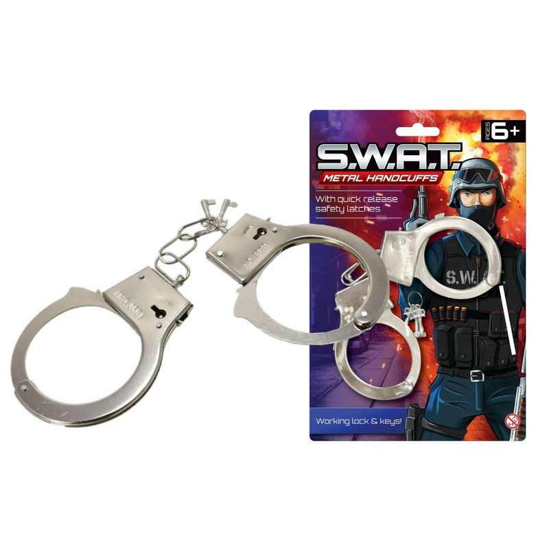 Celino® Metal Handcuffs Hand Cuffs Police Fancy Dress Children Pretend ...