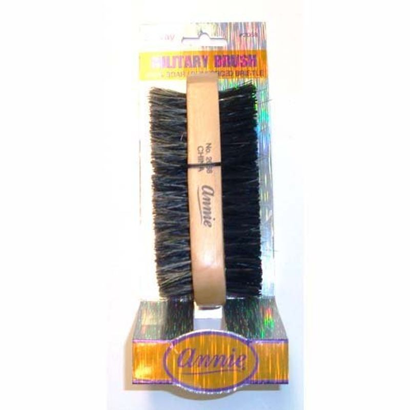 Annie 2 Way Wooden Military Brush #2068-2 pieces, Natural bristle, boar ...