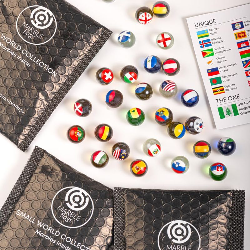 MARBLEFLAGS 3 Packs Marbles with Country Flags | 10 Random Flags Per ...