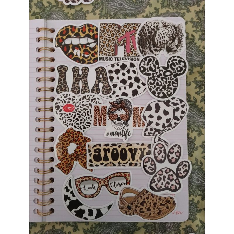 50pc Leopard Aesthetic Waterproof Stickers, PVC material. Not mini ...