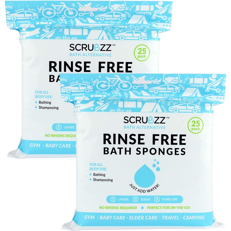 Scrubzz Disposable No Rinse Bathing Wipes - All-in-1 Single Use Shower ...
